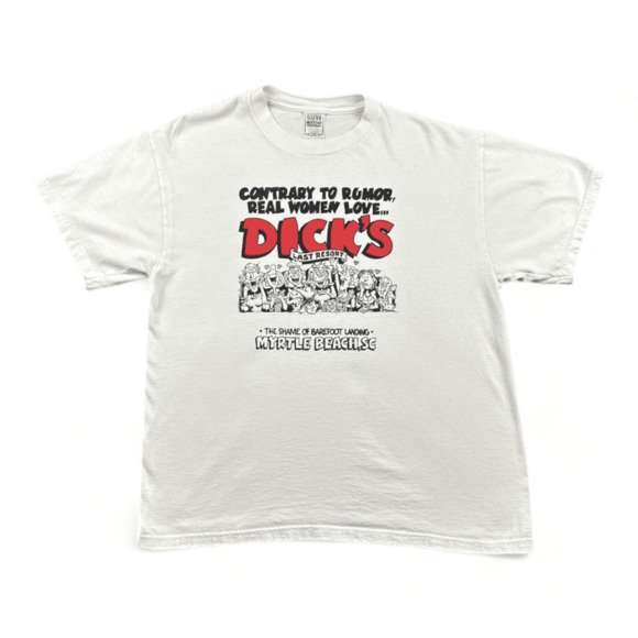 American Vintage | Shirts | Vintage Dicks Last Resort Shirt Adult Large White Myrtle Beach 9s ...
